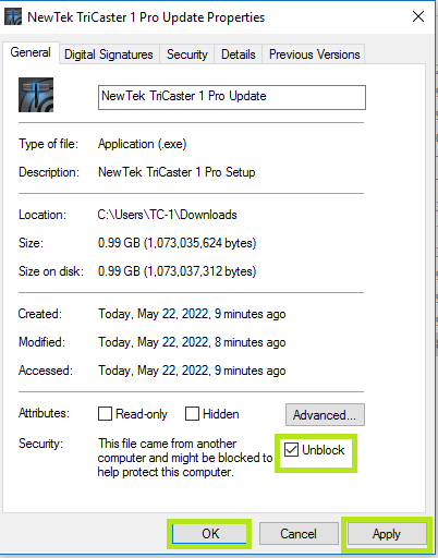 Installing TC1 Pro Updates